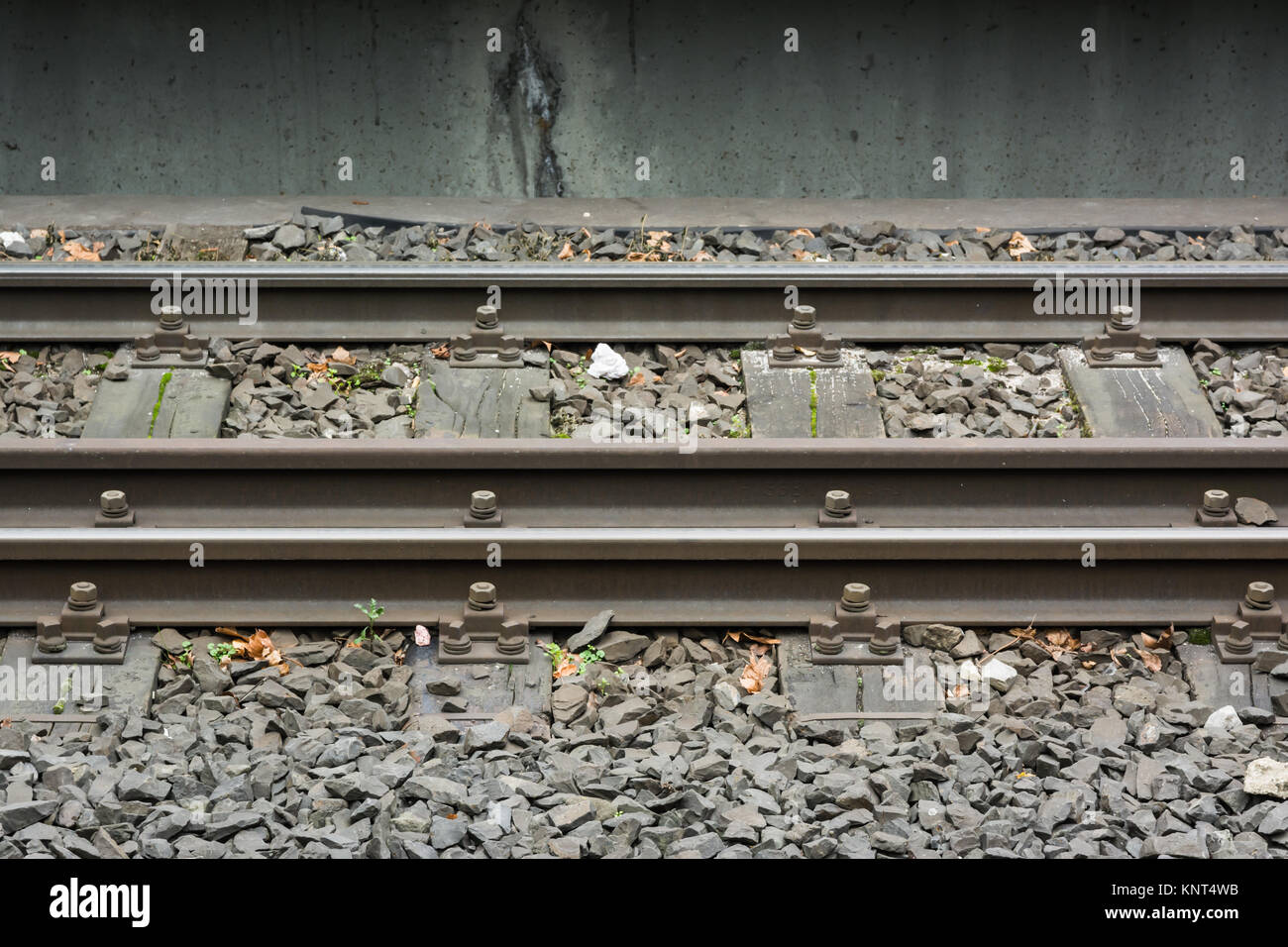 Closeup Detail Rail Subway Public Tranportation Tracks Metal Gravel ...