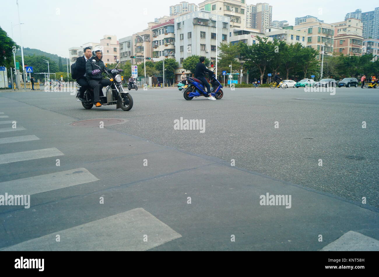 Shenzhen, China: Road intersection landscape Stock Photo - Alamy