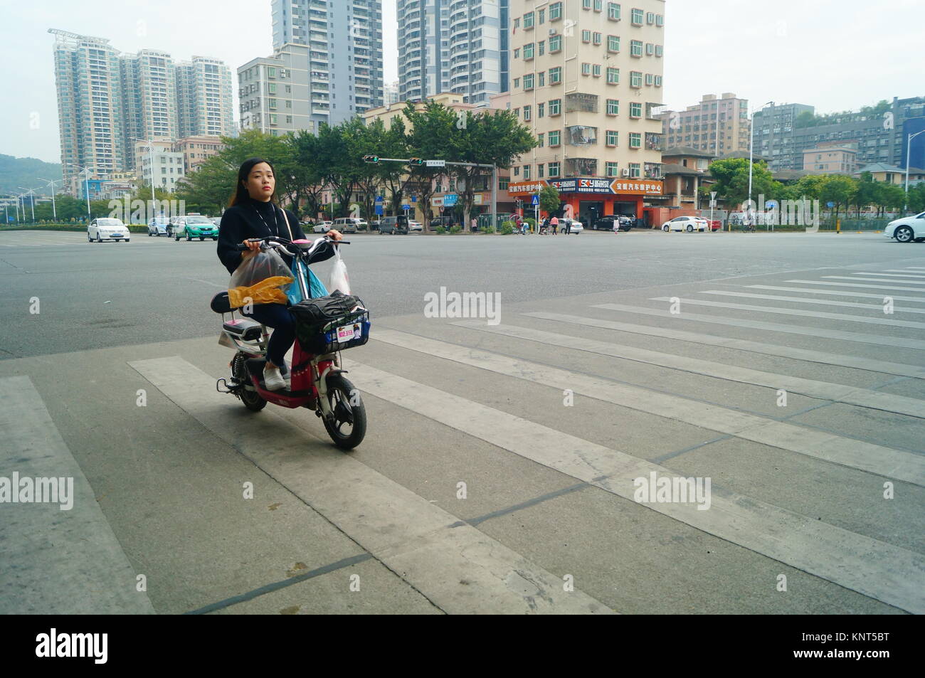 Shenzhen, China: Road intersection landscape Stock Photo - Alamy