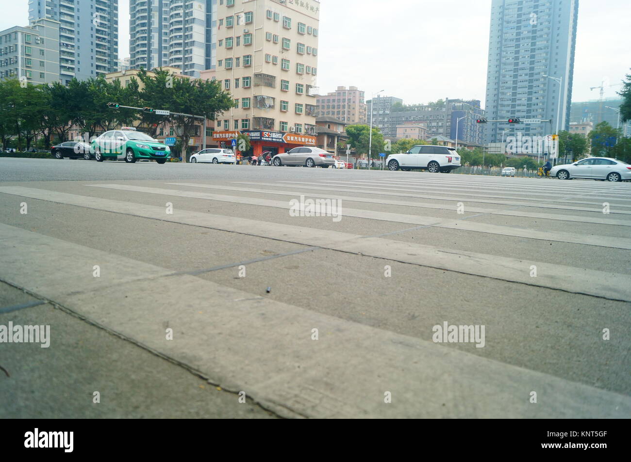 Shenzhen, China: Road intersection landscape Stock Photo - Alamy