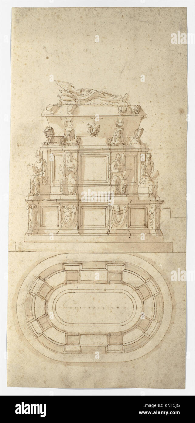 Design for a Freestanding Tomb Seen in Elevation and Plan MET DP123330 ...