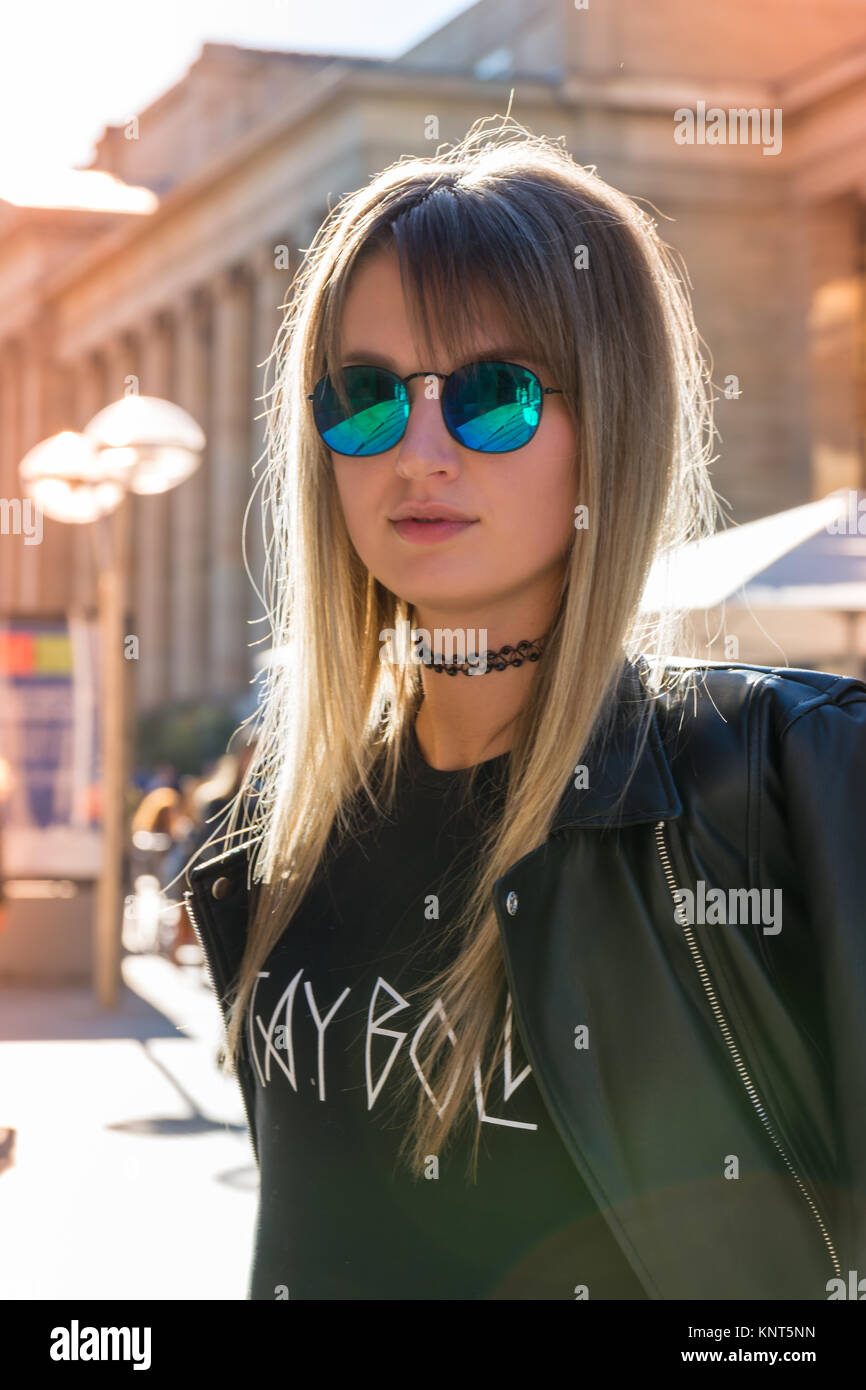 Blonde russian girl walking hi-res stock photography and images - Alamy