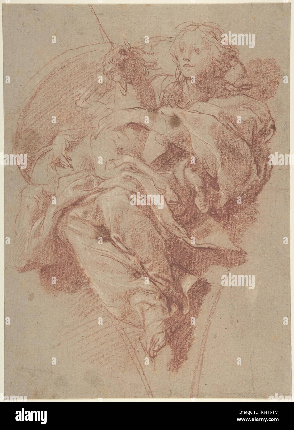 Allegorical Figure of Purity with a Unicorn (recto); Study for Drapery (verso) MET DP809758 ...
