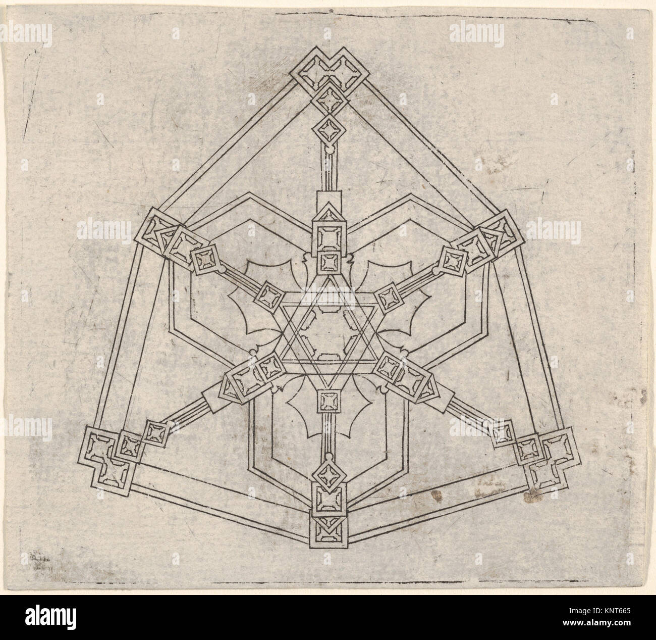 An architectural drawing from the Metropolitan Museum depicting the ...