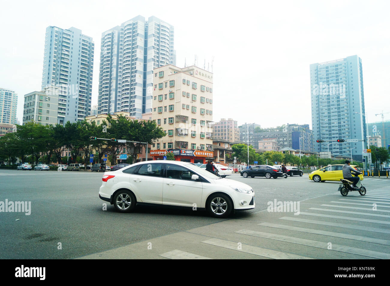 Shenzhen, China: Road intersection landscape Stock Photo - Alamy