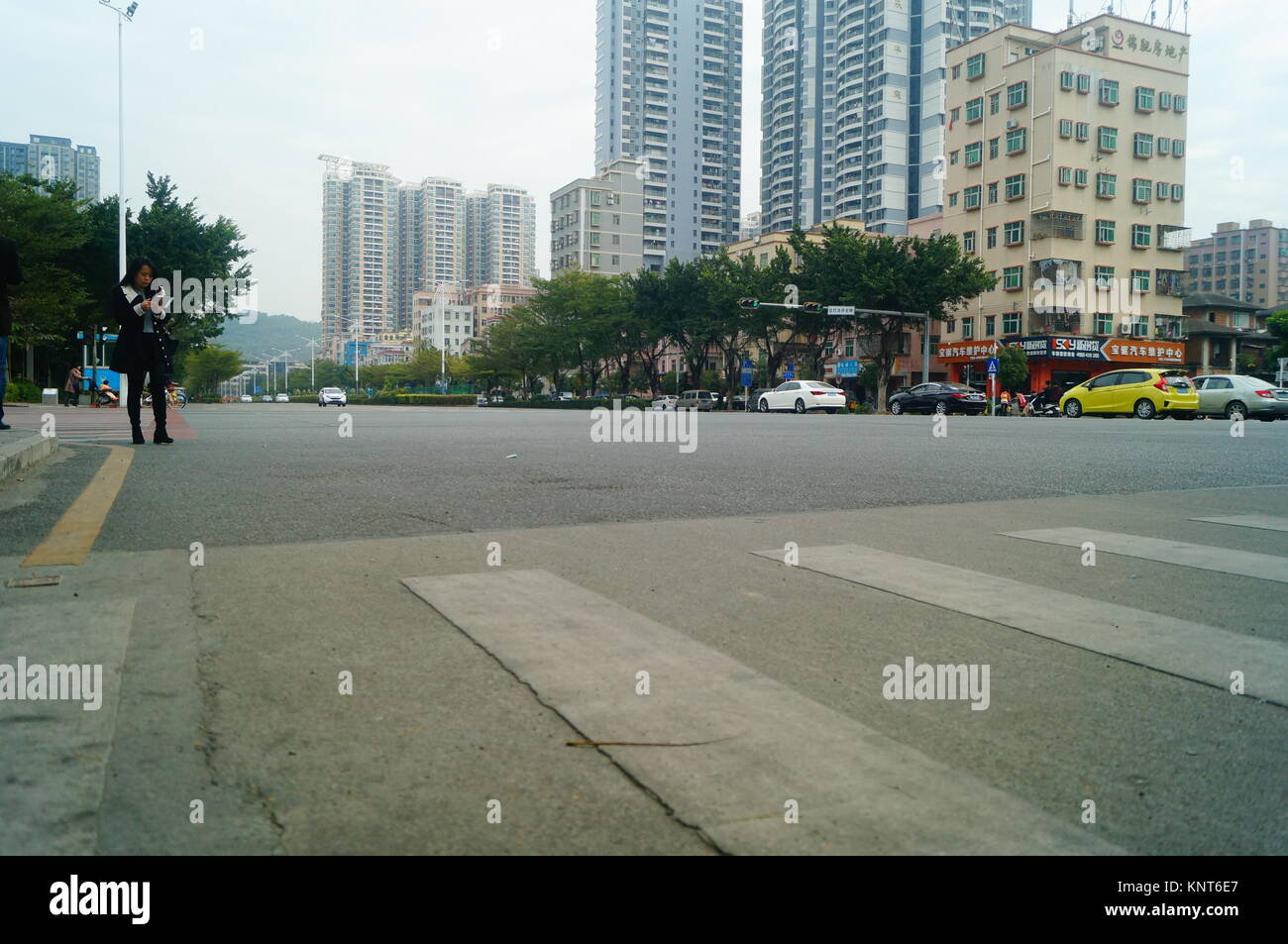 Shenzhen, China: Road intersection landscape Stock Photo - Alamy