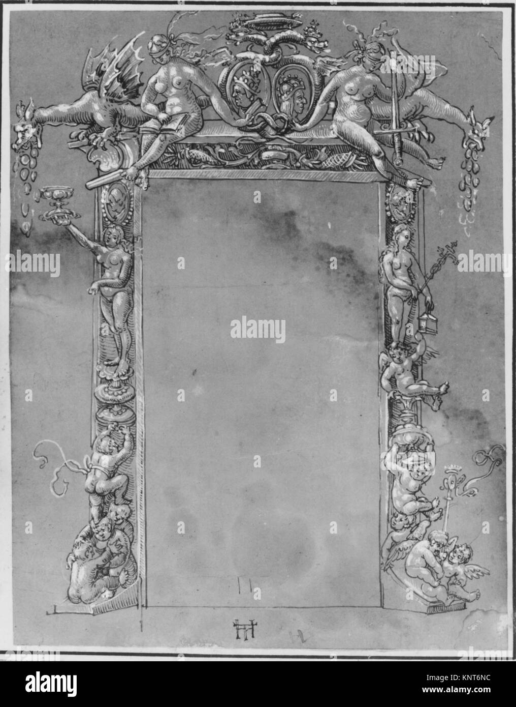 Architectural illustration showing the design for a doorway, including ...