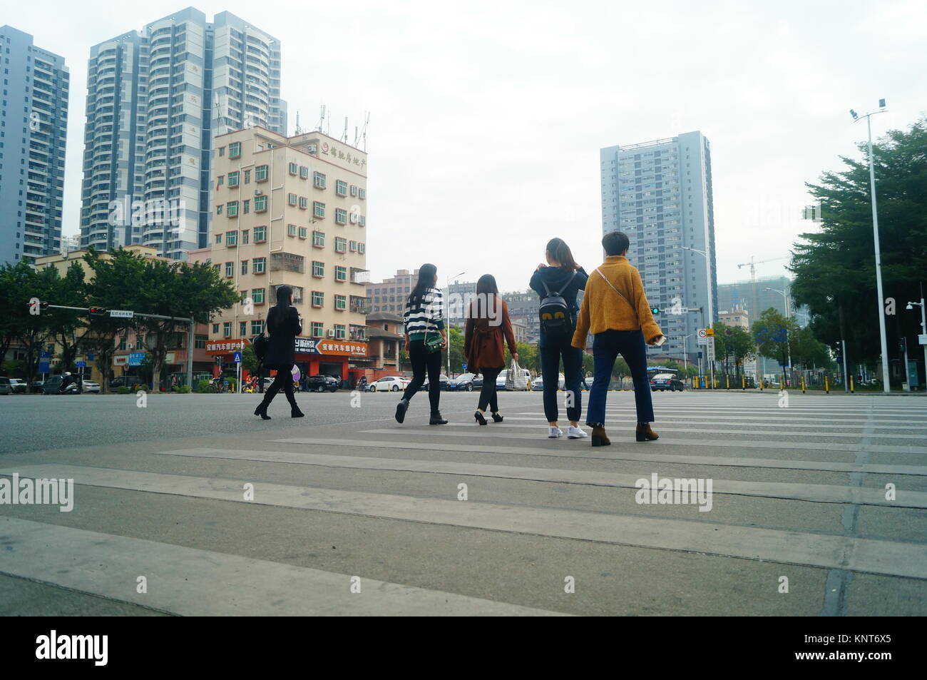 Shenzhen, China: Road intersection landscape Stock Photo - Alamy