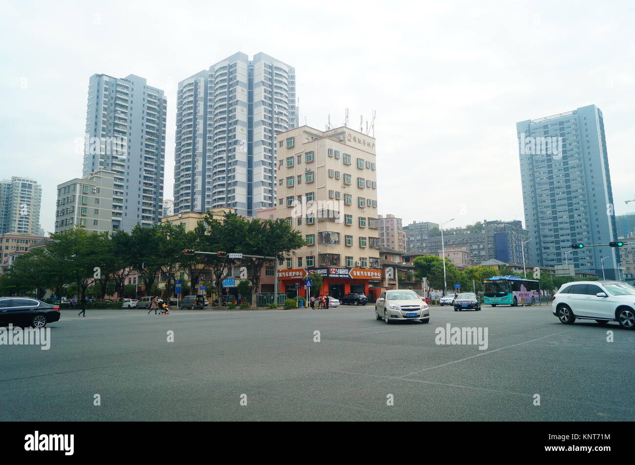 Shenzhen, China: Road intersection landscape Stock Photo - Alamy