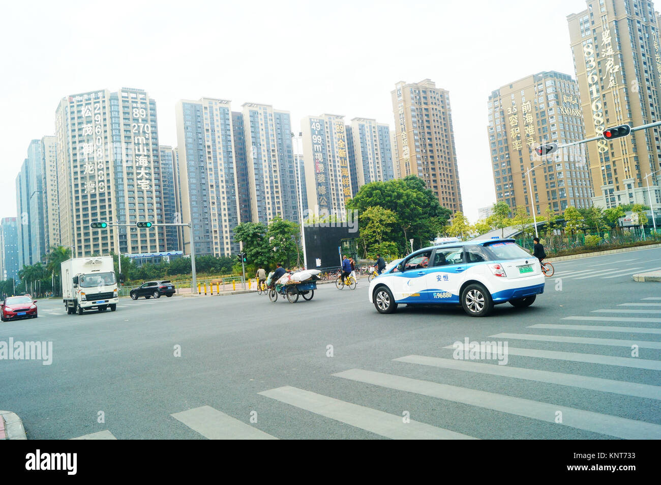 Shenzhen, China: Road intersection landscape Stock Photo - Alamy