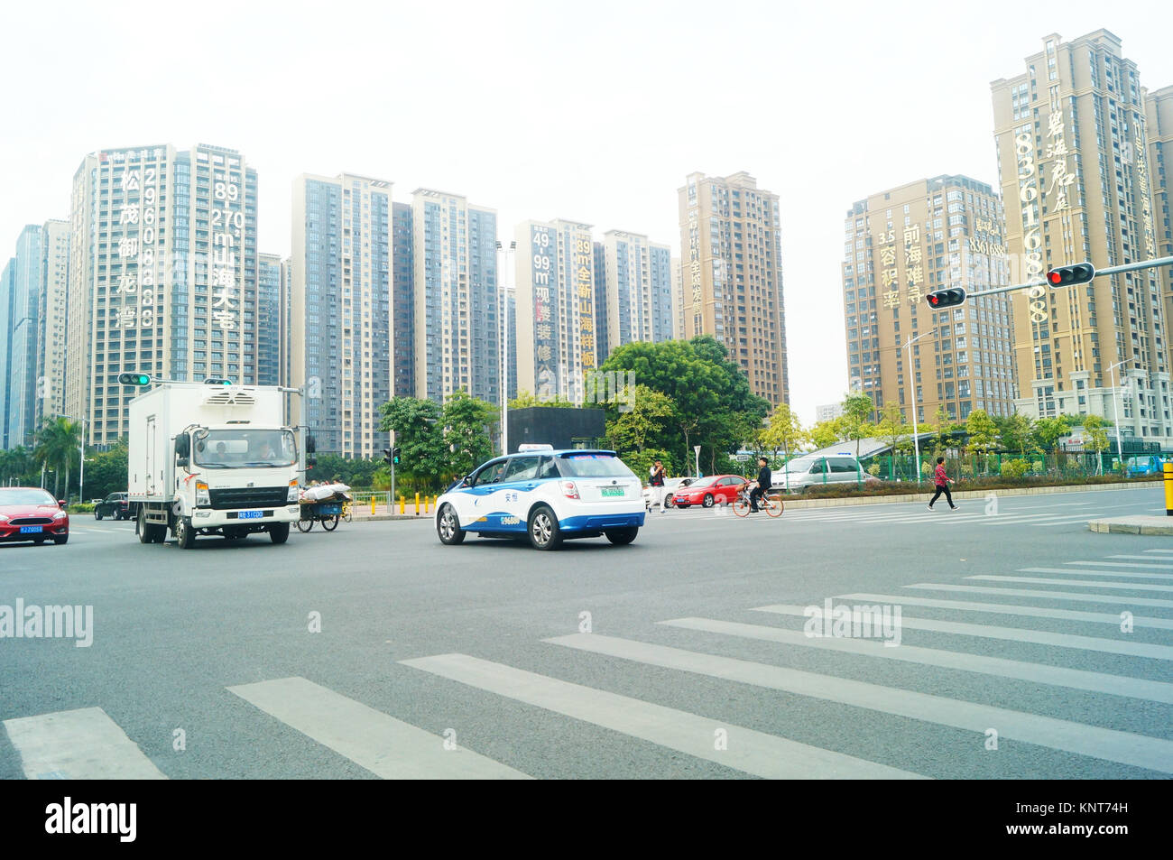 Shenzhen, China: Road intersection landscape Stock Photo - Alamy