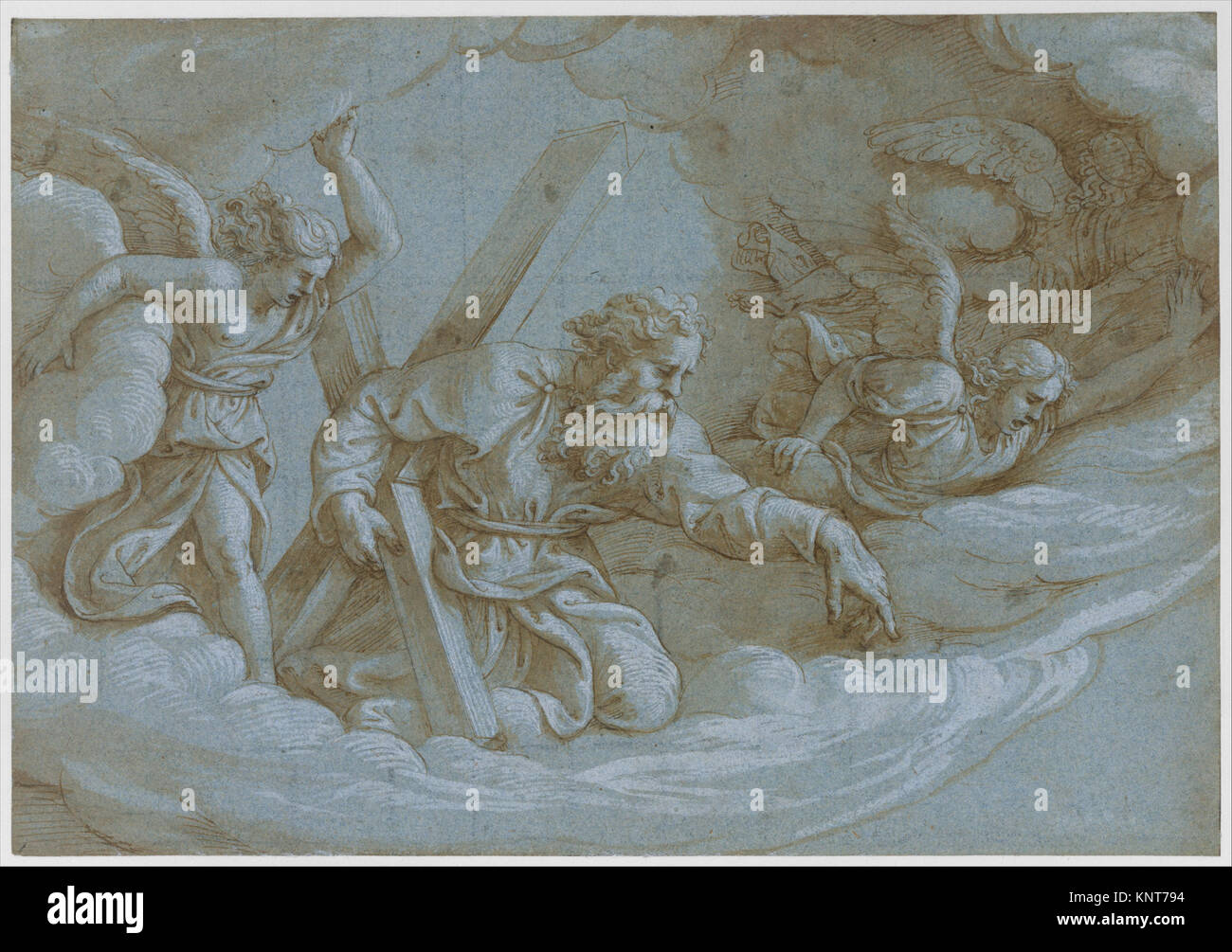 Depiction of Saint Andrew appearing in glory, showing the saint in a ...