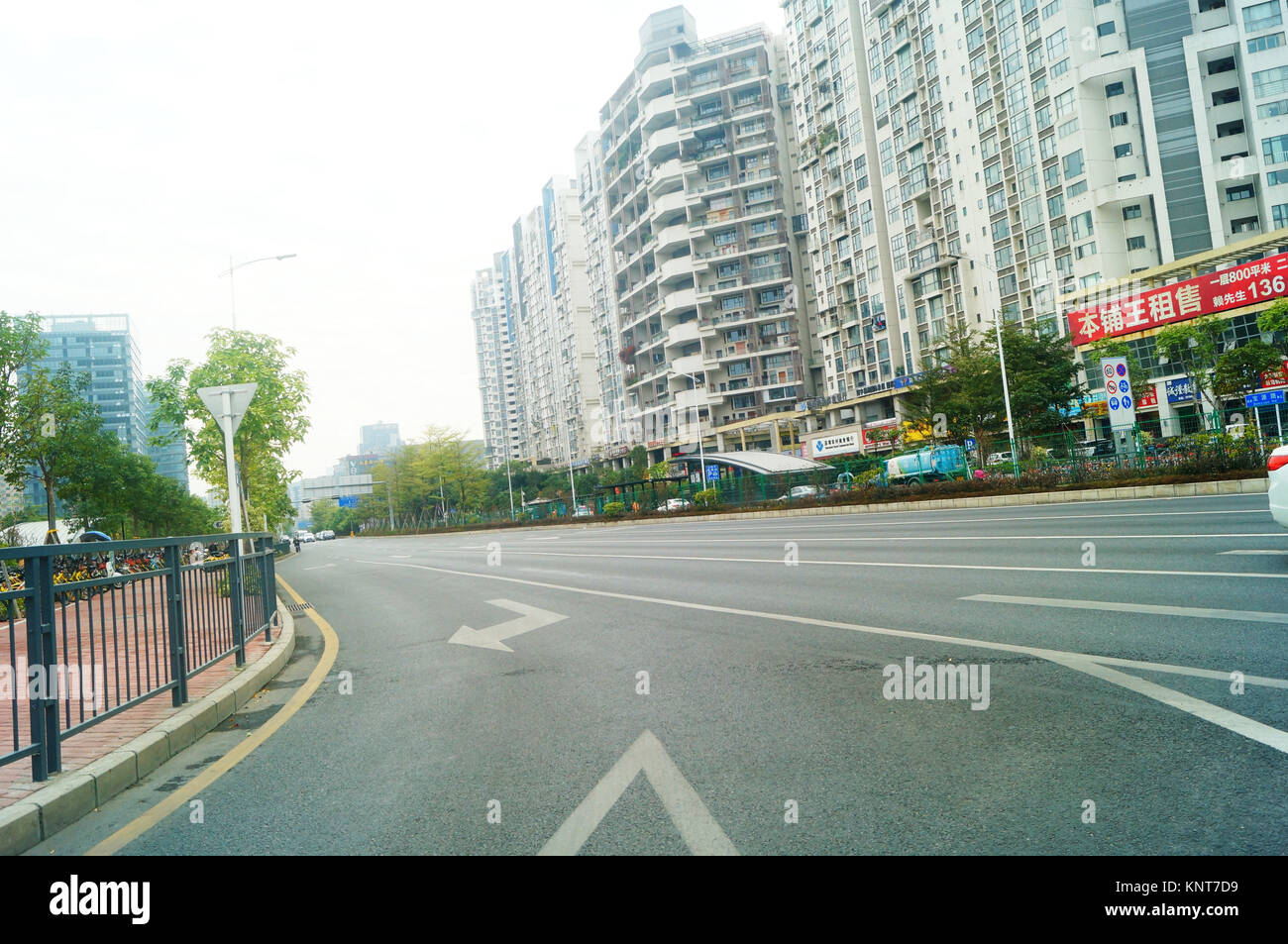 Shenzhen, China: Road intersection landscape Stock Photo - Alamy