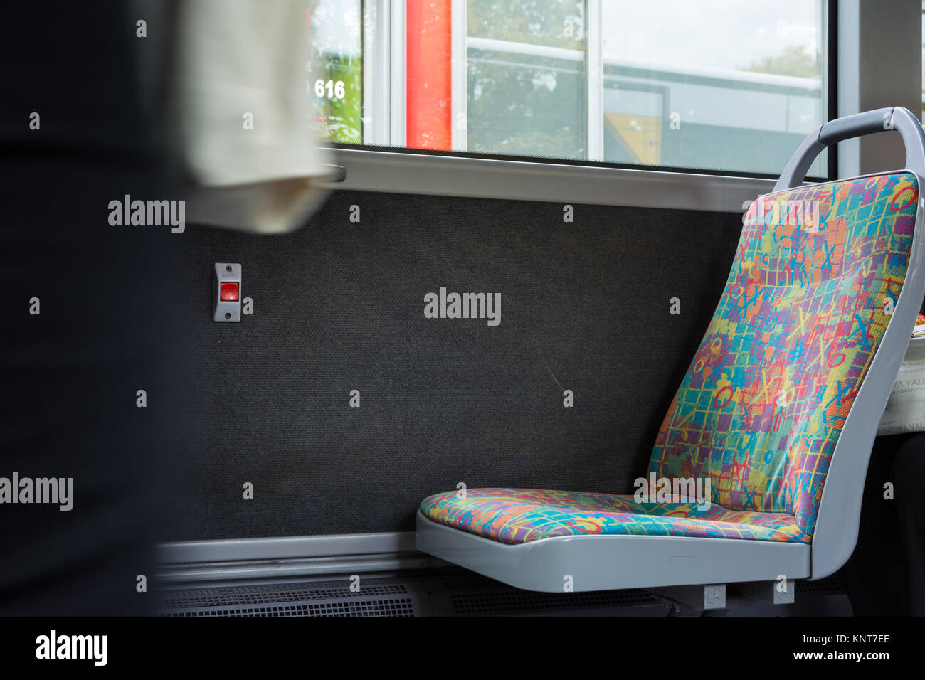 Empty Chair Seat Bus Pattern Fabric Inside Public Transportation ...
