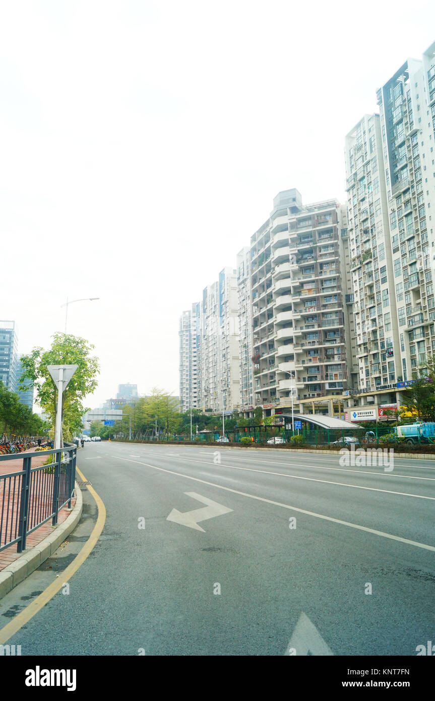 Shenzhen, China: Road intersection landscape Stock Photo - Alamy