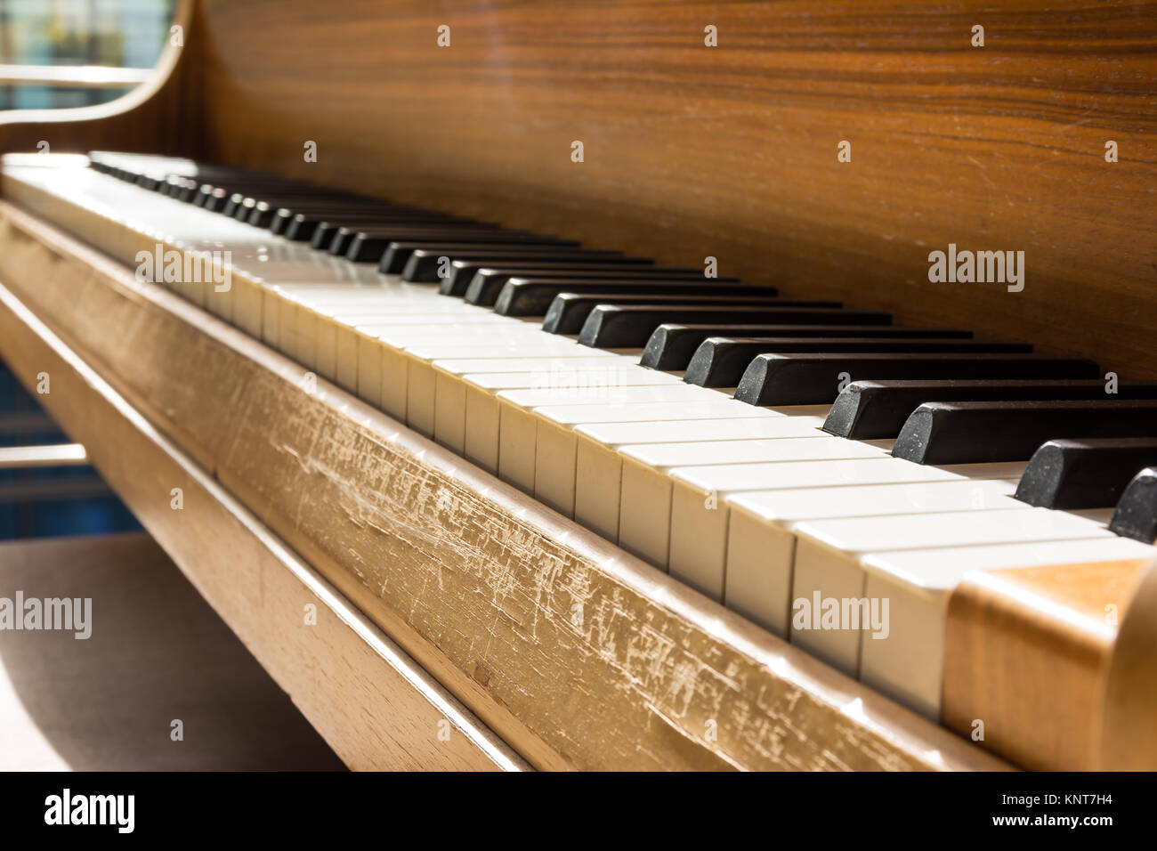 Piano Keys White Black Wood Grain Closeup Detail Warm Relax Empty ...