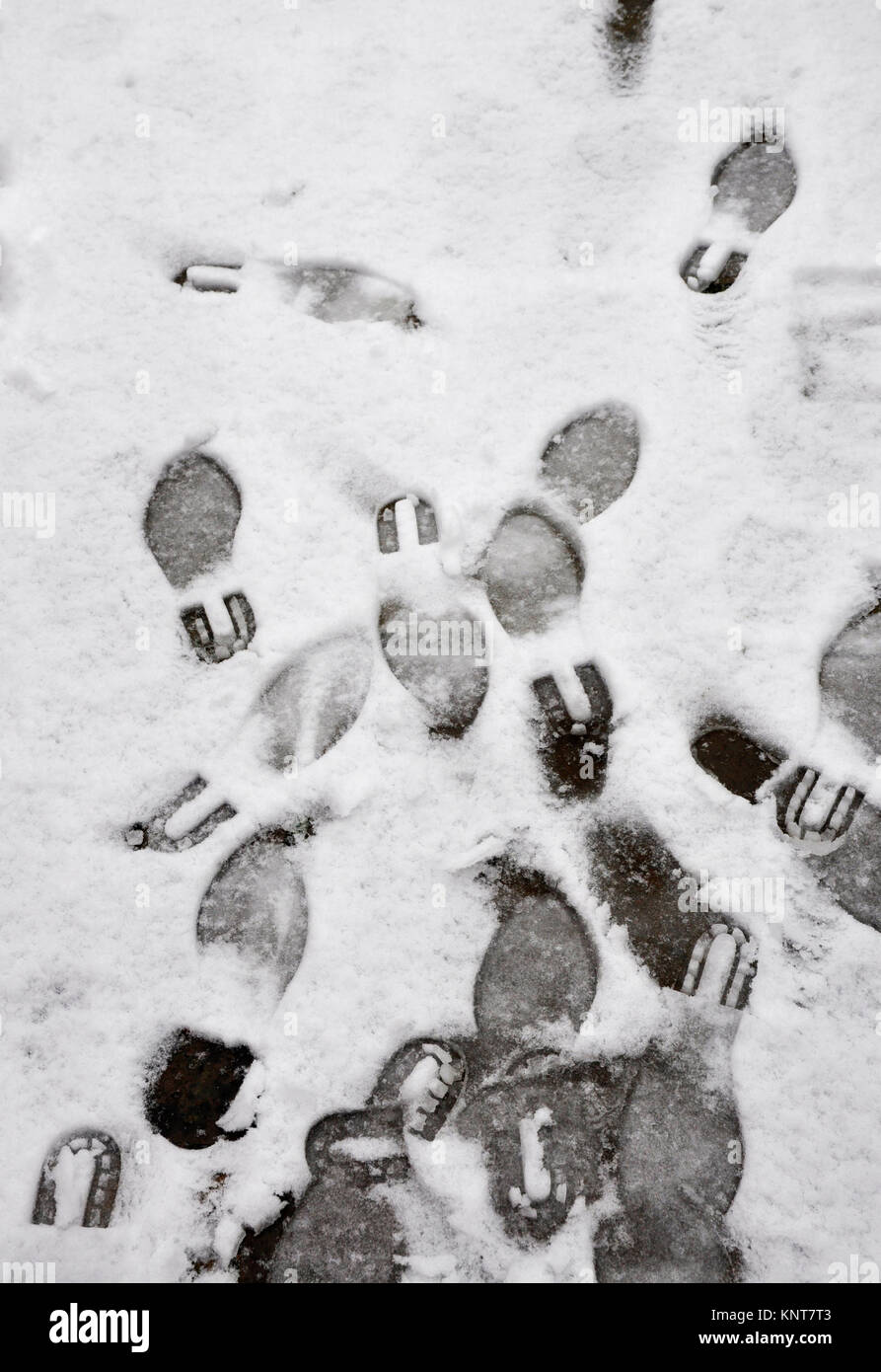 footsteps in snow Stock Photo - Alamy