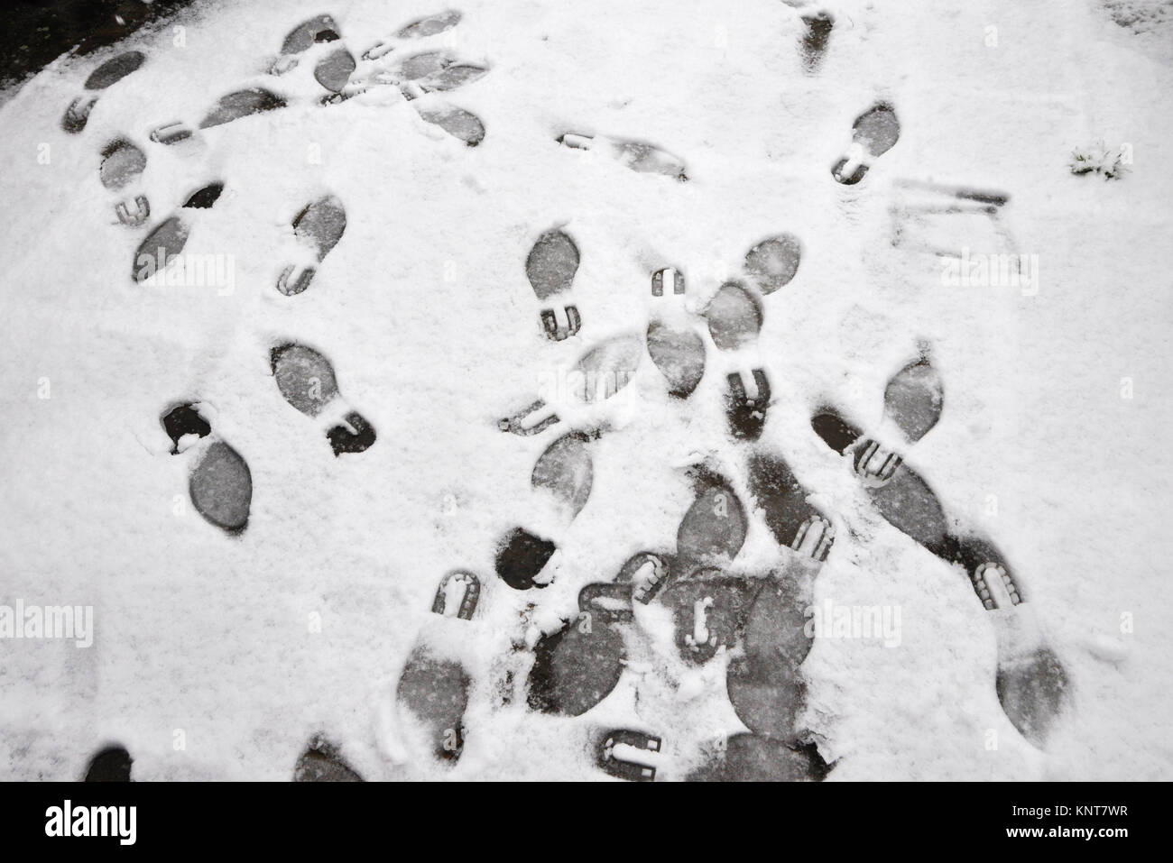 footsteps in snow Stock Photo - Alamy