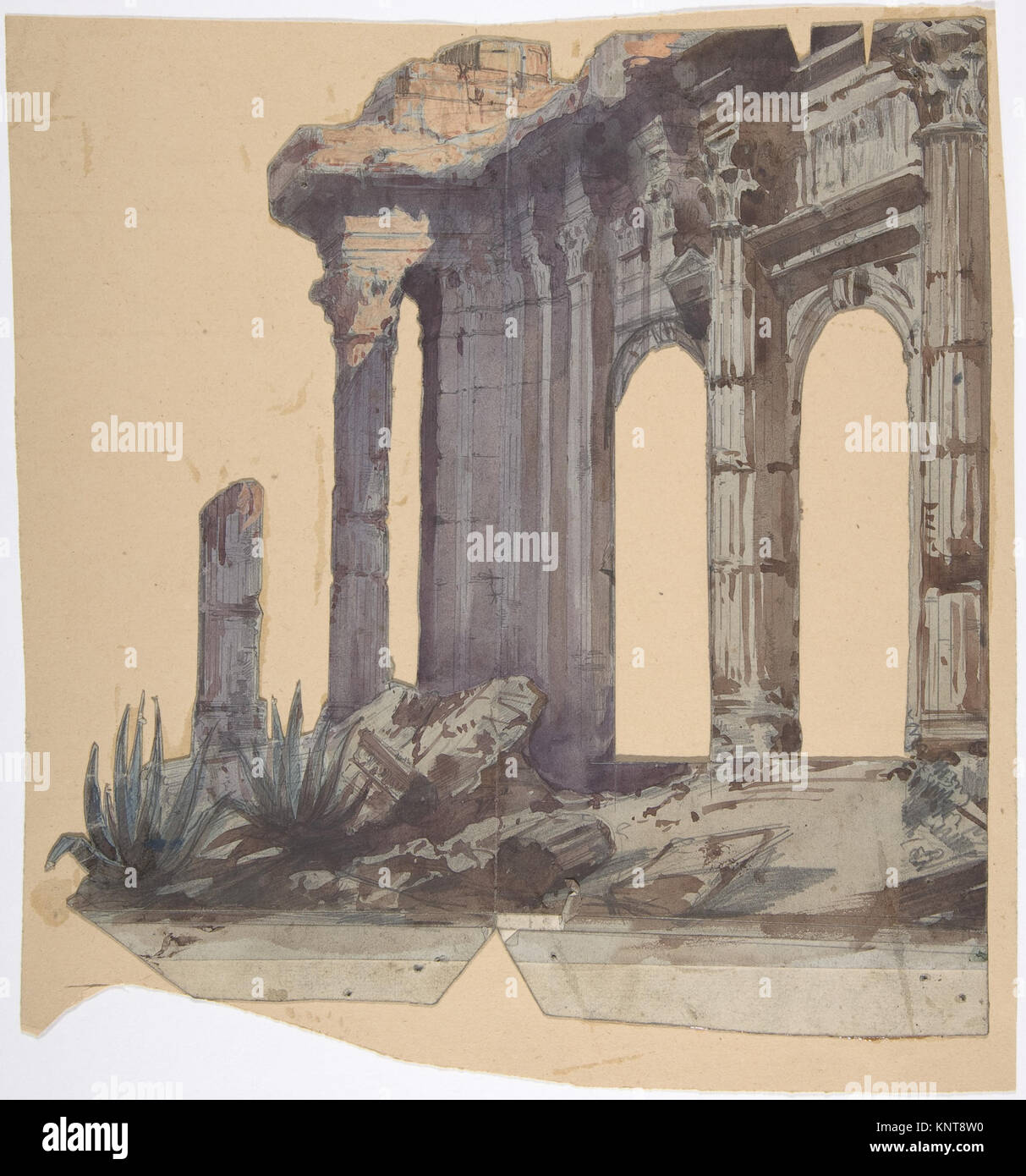 Design for a Stage Set at the Opéra, Paris- Columned Exterior MET ...