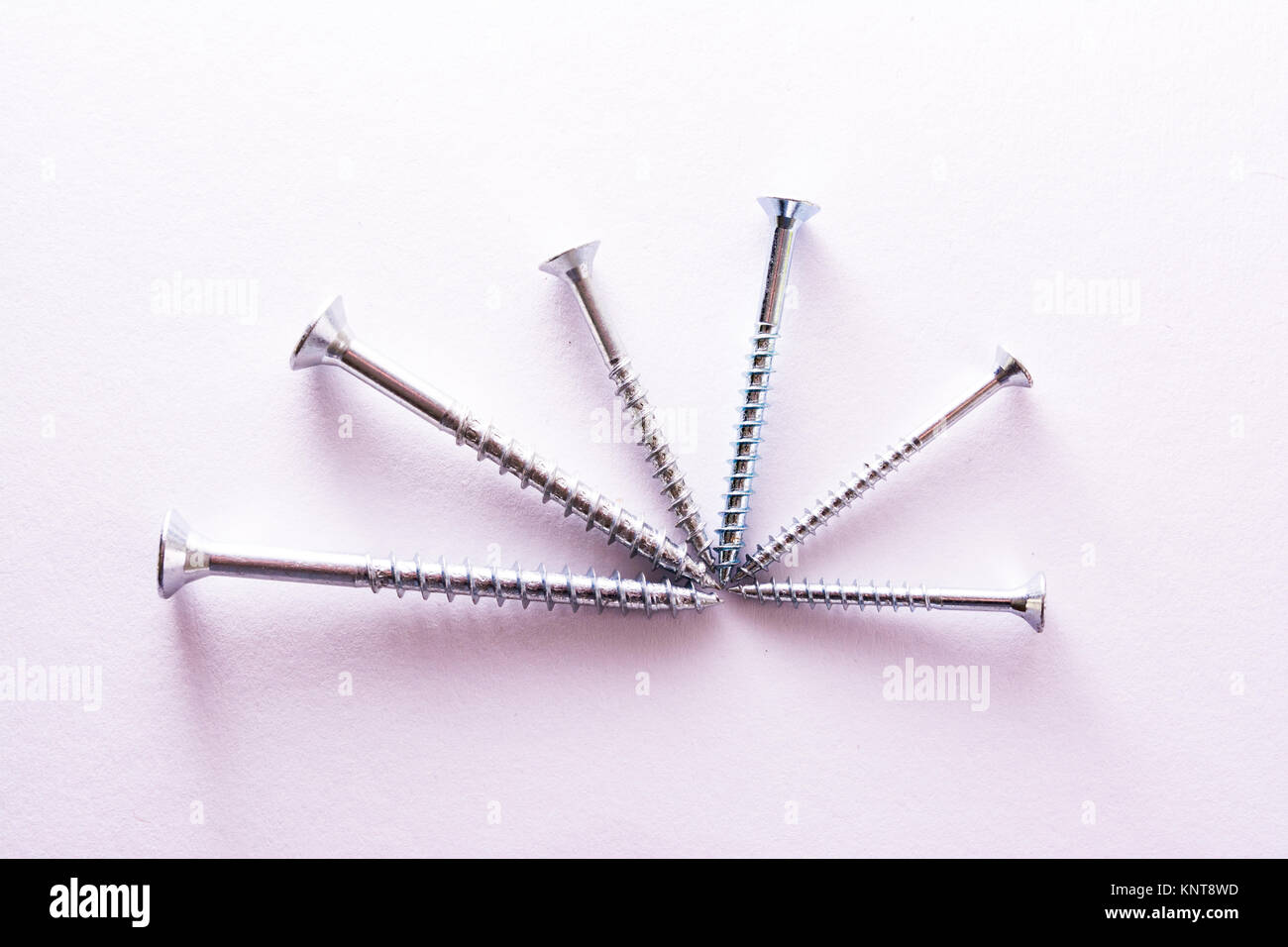 Different Size Screws Radial Pattern White Background Metal Stock Photo ...