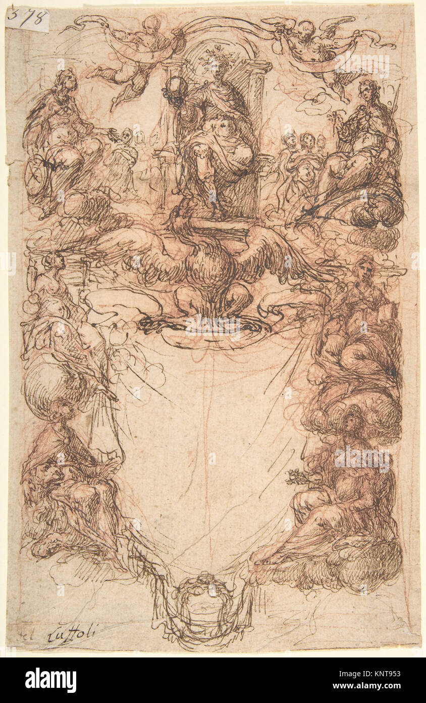 A design for a book title page, showing layout, decorative elements ...