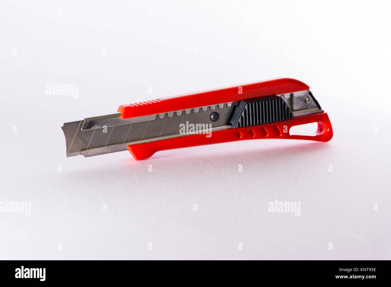 Bright Red Box Cutter Metal Blades New Clean Object White Background ...