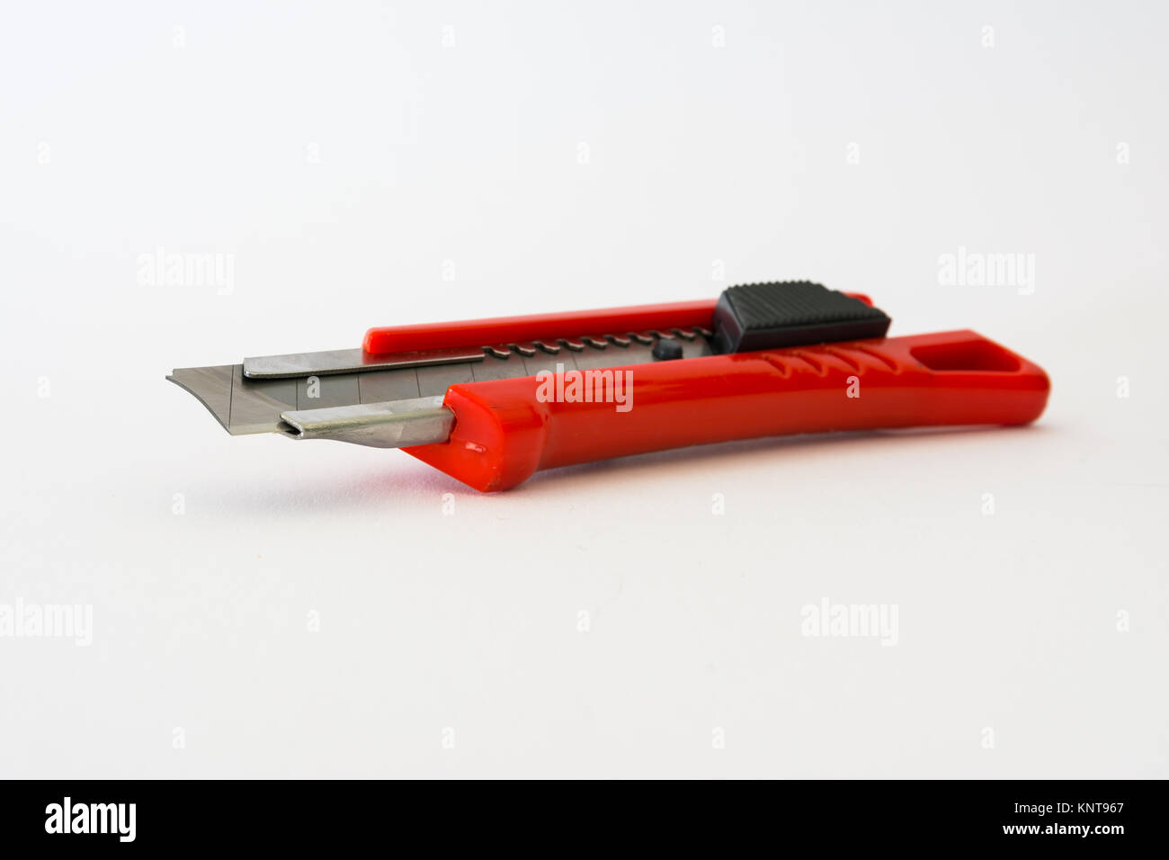 Bright Red Box Cutter Metal Blades New Clean Object White Background ...