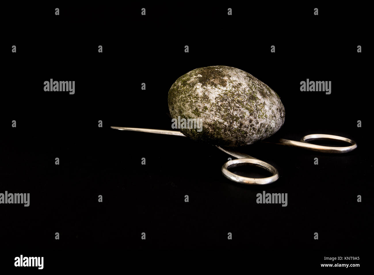 Rock Beats Scissors Crush Metal Stone Dirty Black Isolated Background ...