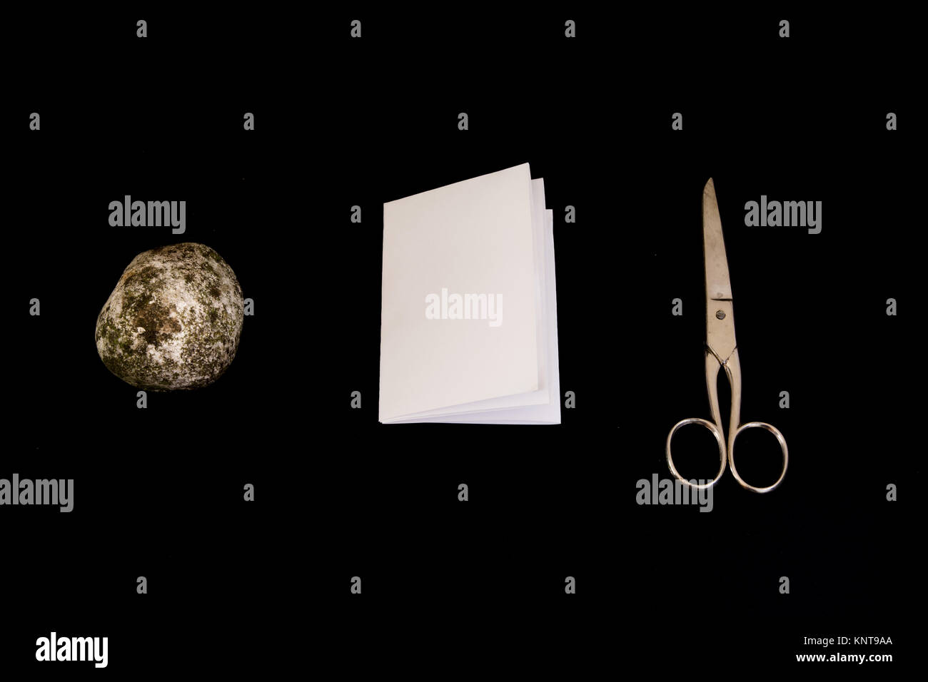 Rock Paper Scissors Game Black Isolated Background Decision Objects ...