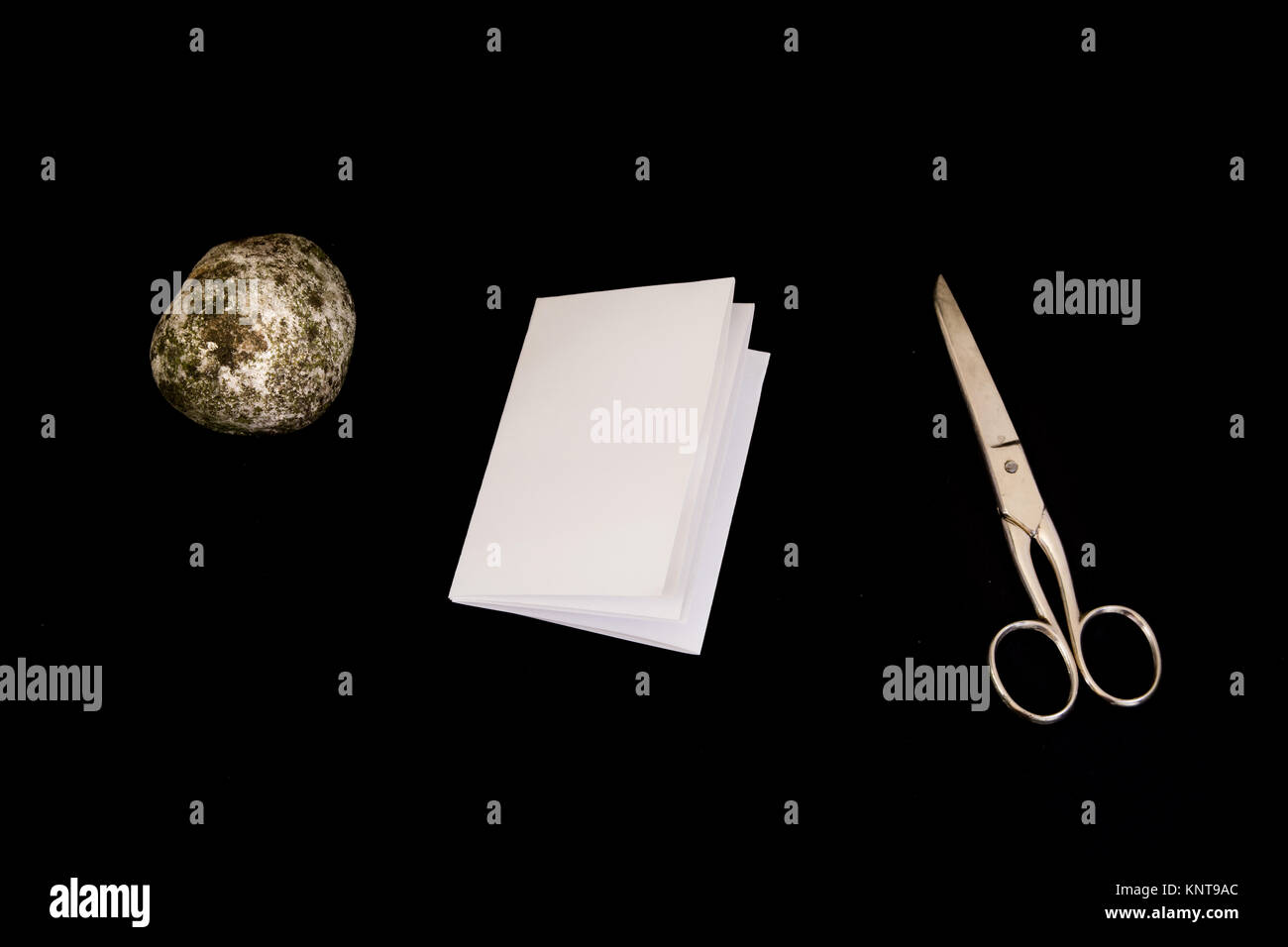 Rock Paper Scissors Game Black Isolated Background Decision Objects ...