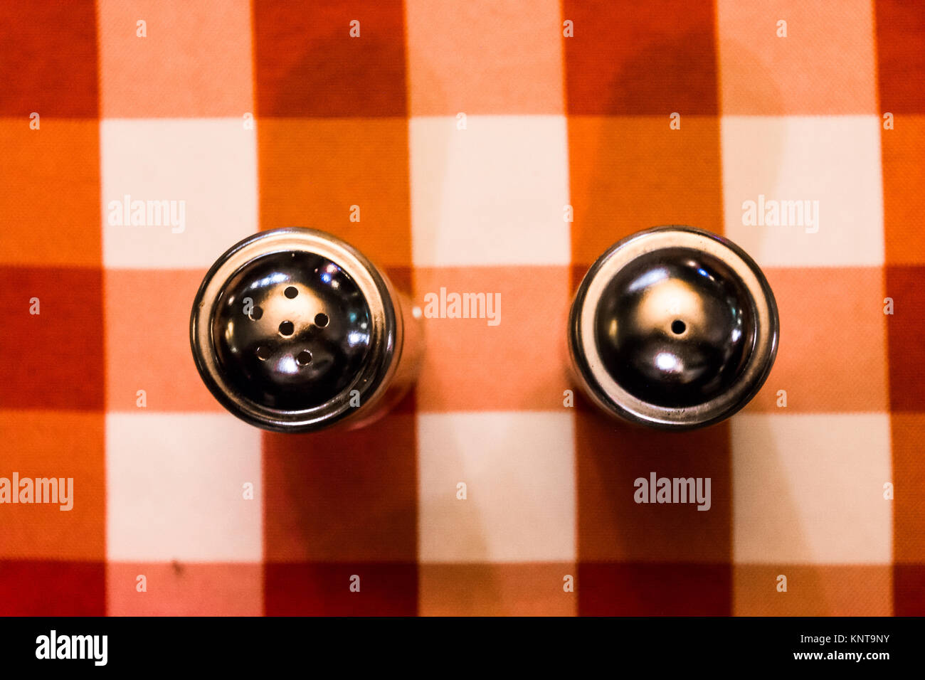 Salt Pepper Shaker Restaurant Industry Red White Plaid Checkerboard ...