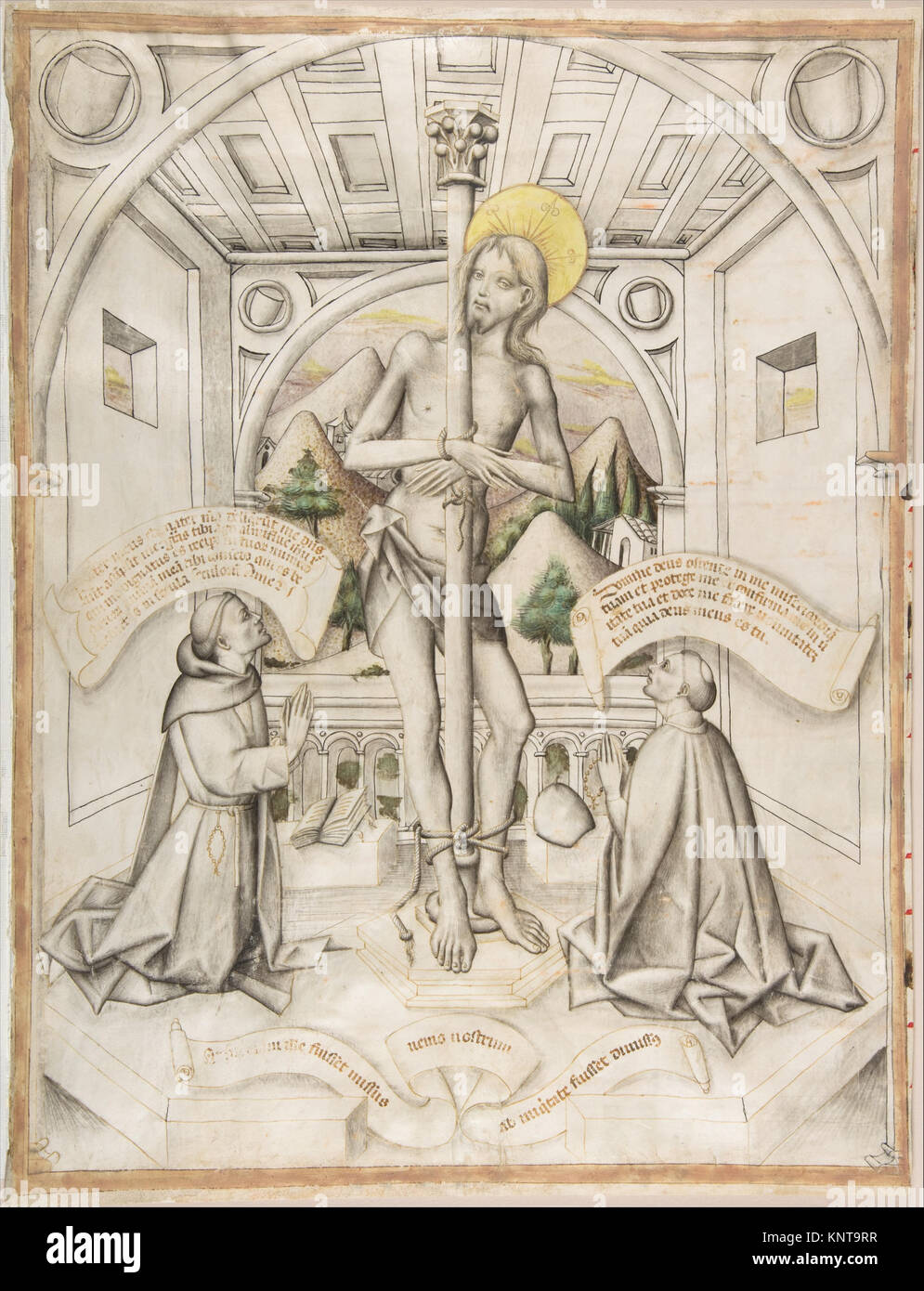 Depiction of Christ bound to a column during the Flagellation ...