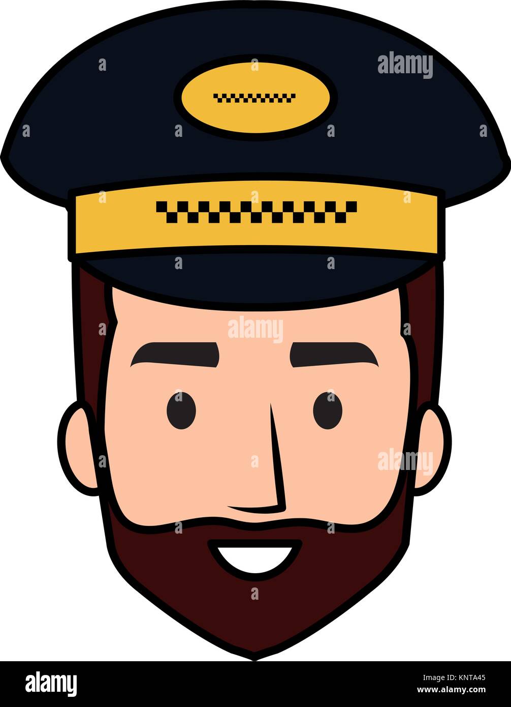 taxi driver with hat vector illustration design Stock Vector Image ...