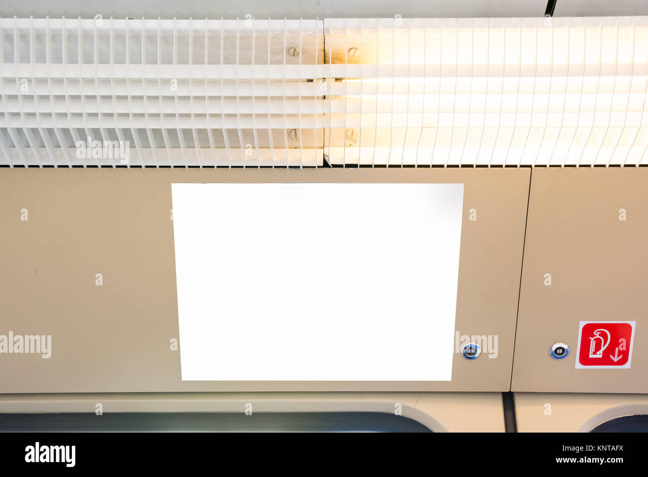 Subway Advertisement Space Ceiling Fluorescent Lights Wall Stock Photo ...