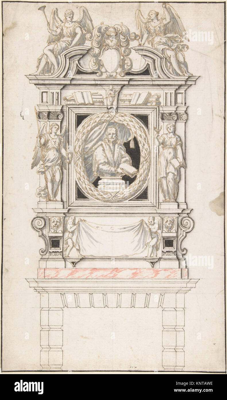 Architectural drawing for a wall tomb showing tomb structure ...