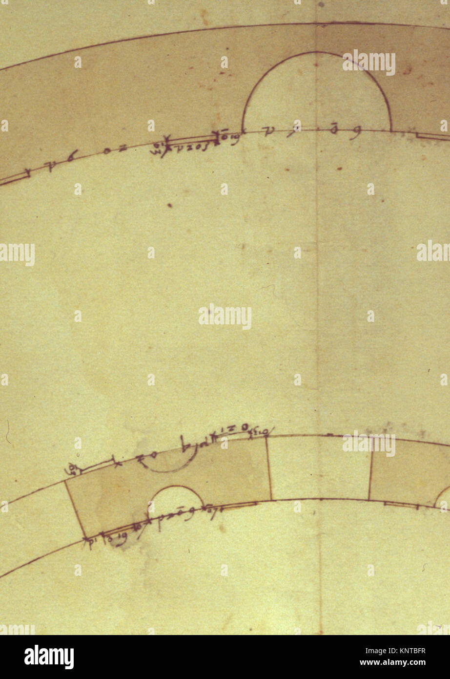 An architectural drawing of the Upper Courtyard showing stairs ...
