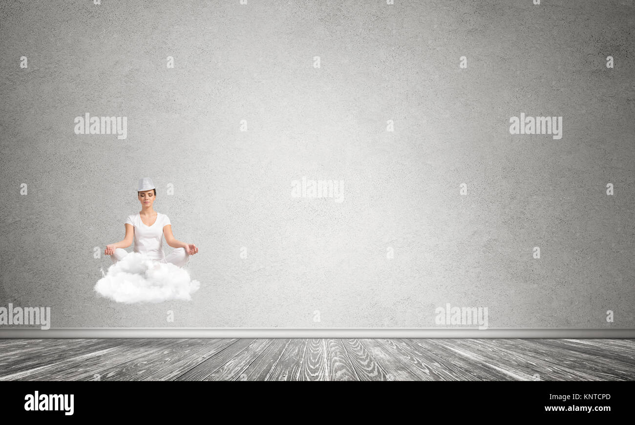 Young woman keeping mind conscious Stock Photo - Alamy