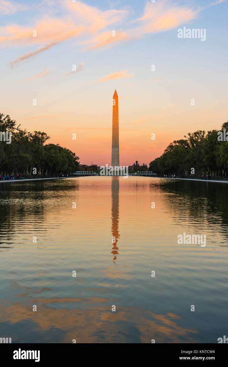 Washington Monument Sunset Reflecting Pool Beautiful Afternoon District ...
