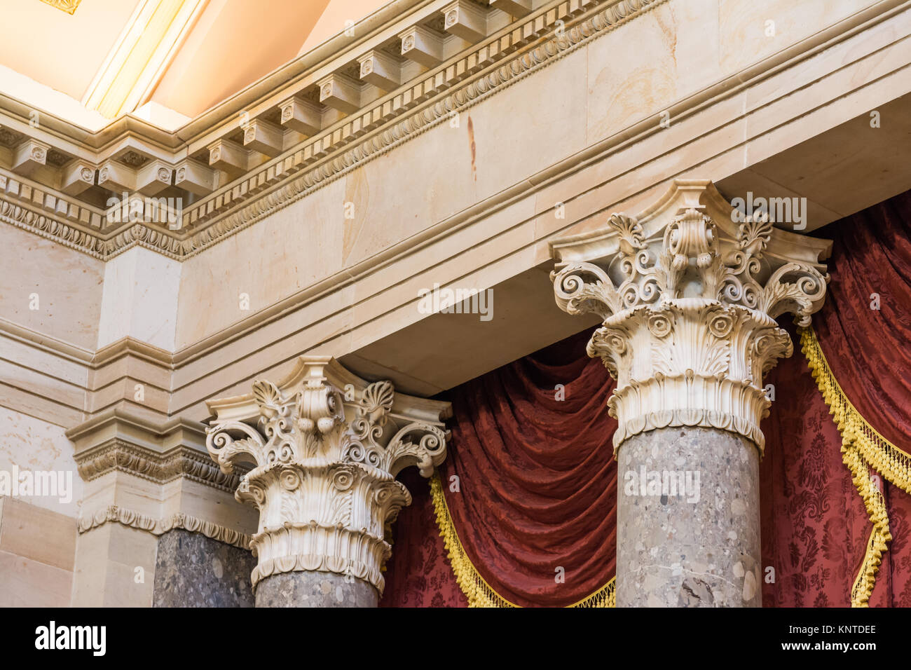 Closeup Decorative Collumns Ornate Detail Architecture Marble Texture ...
