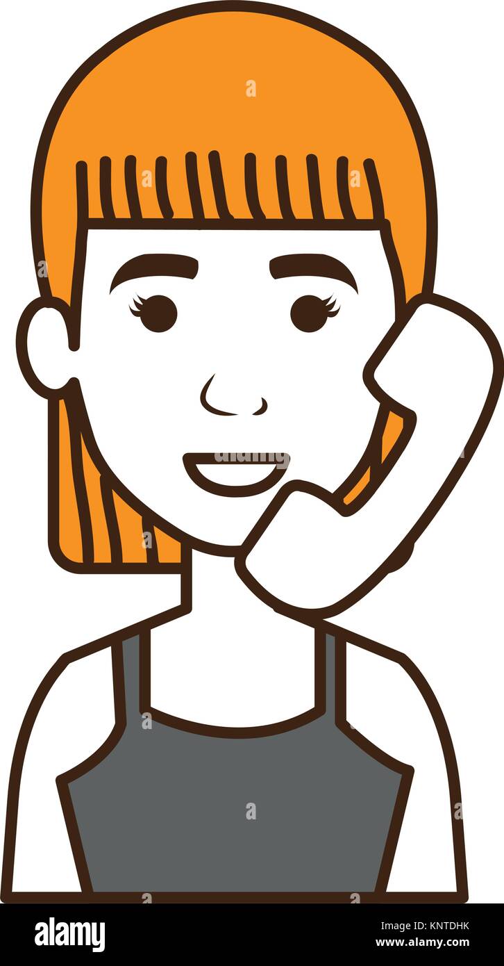 Pretty girl call center operator Stock Vector Images - Alamy