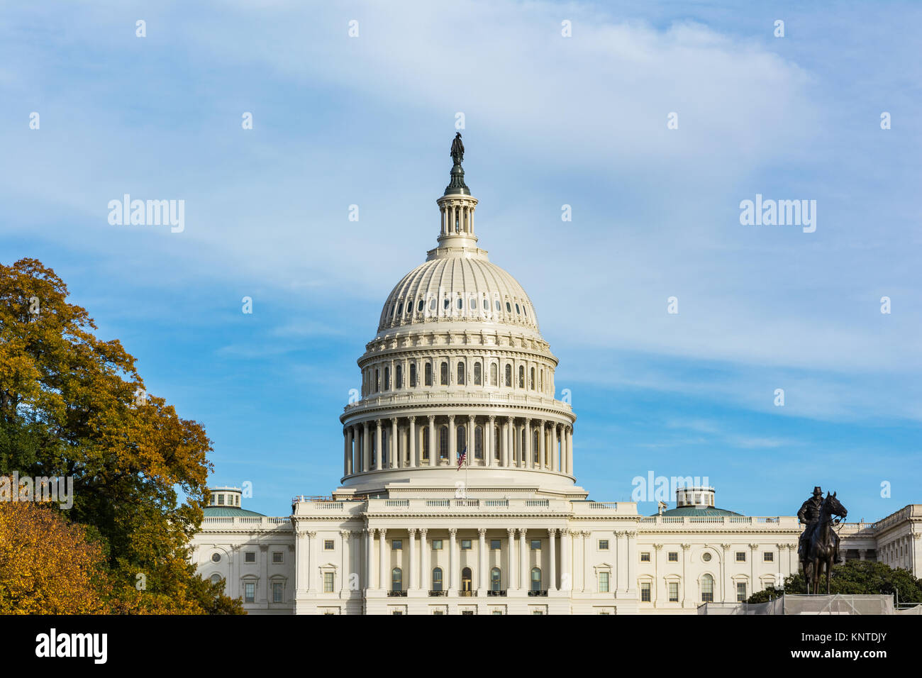 Daytime Landscape US Capitol Building Washington DC Grass Blue Sky ...