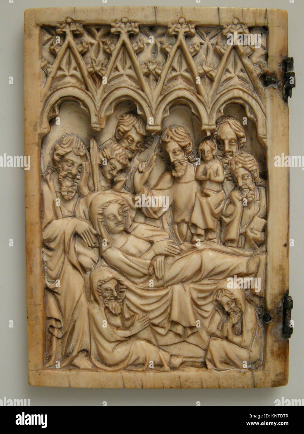 Diptych illustration showing the Dormition and Coronation of the Virgin ...