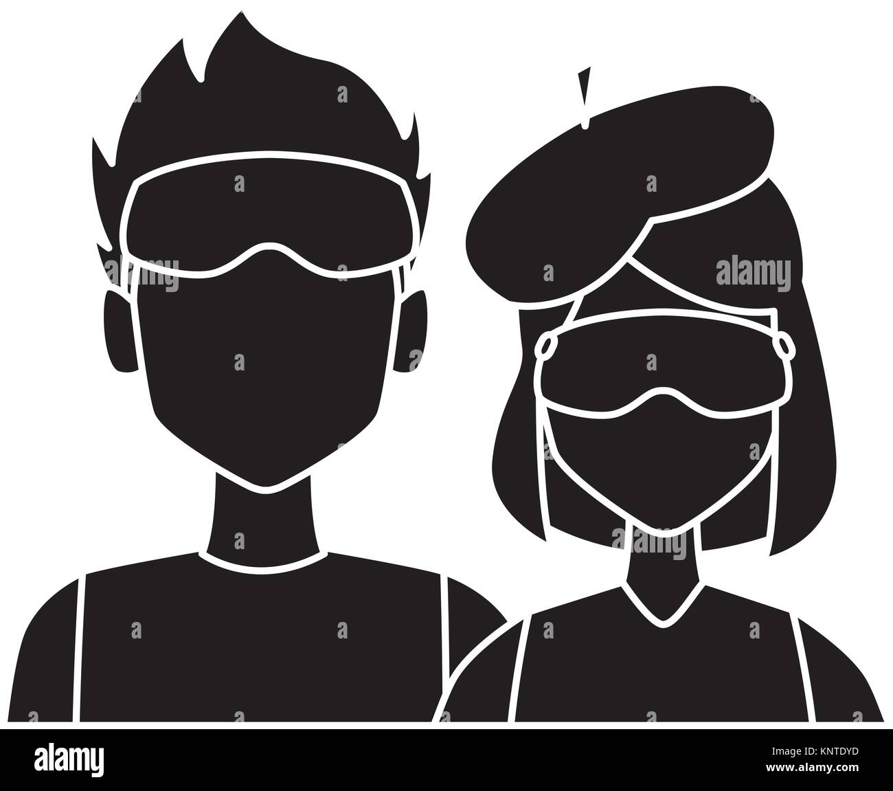 Winter couple avatar Stock Vector Image & Art - Alamy