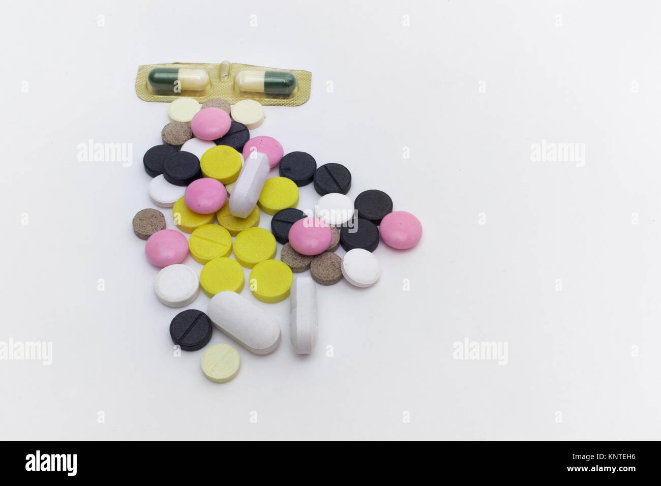 scattering of colorful pills and capsules Stock Photo - Alamy