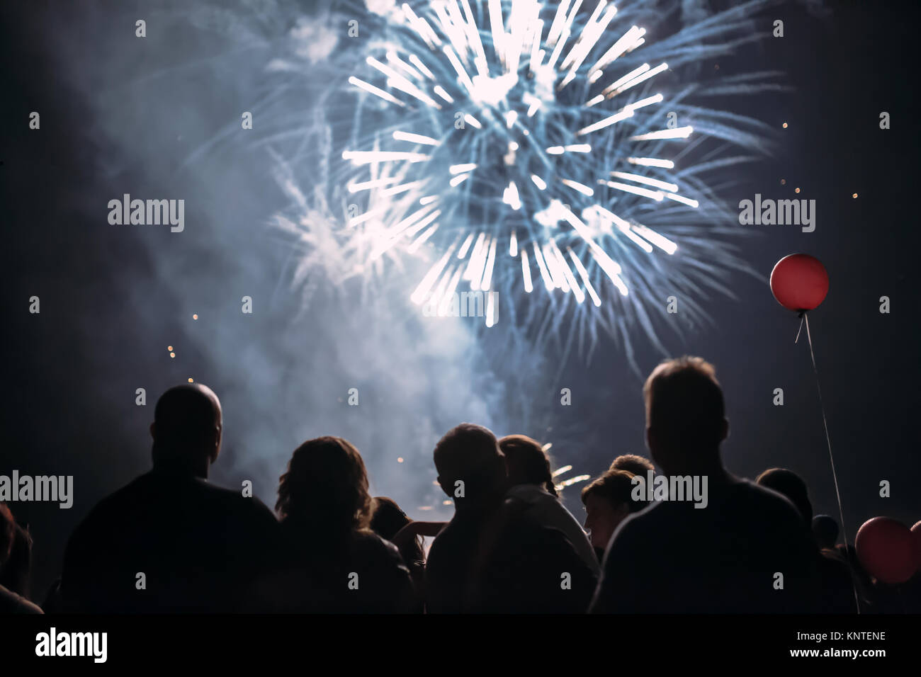 Crowd watching fireworks Stock Photo - Alamy