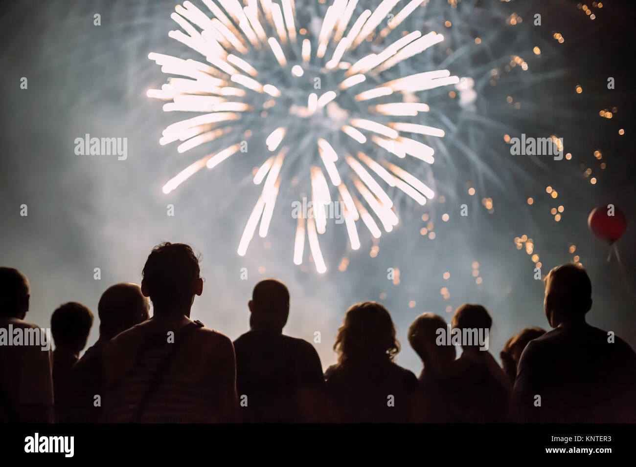 Crowd watching fireworks Stock Photo - Alamy