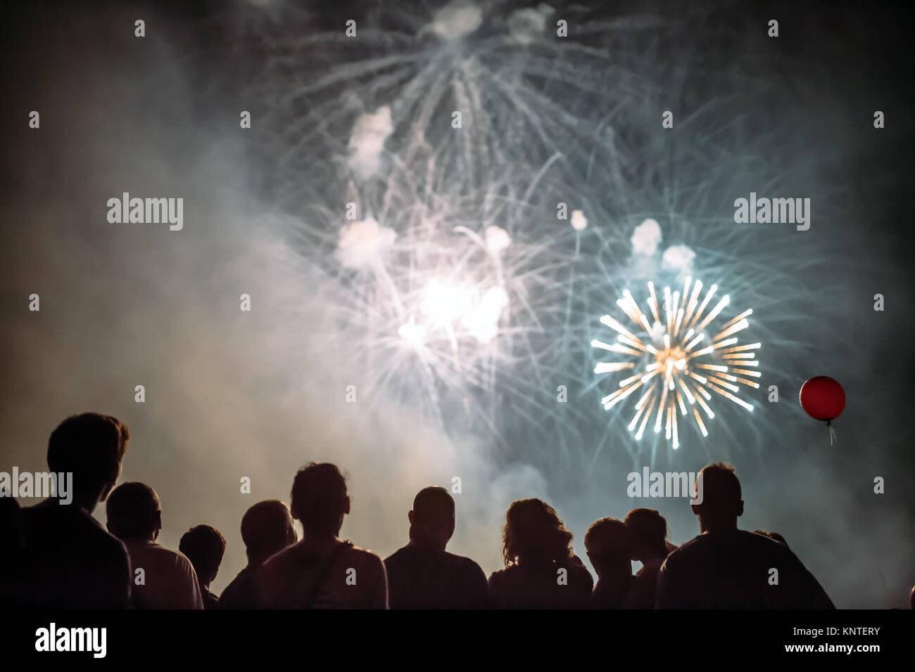 Crowd watching fireworks Stock Photo - Alamy