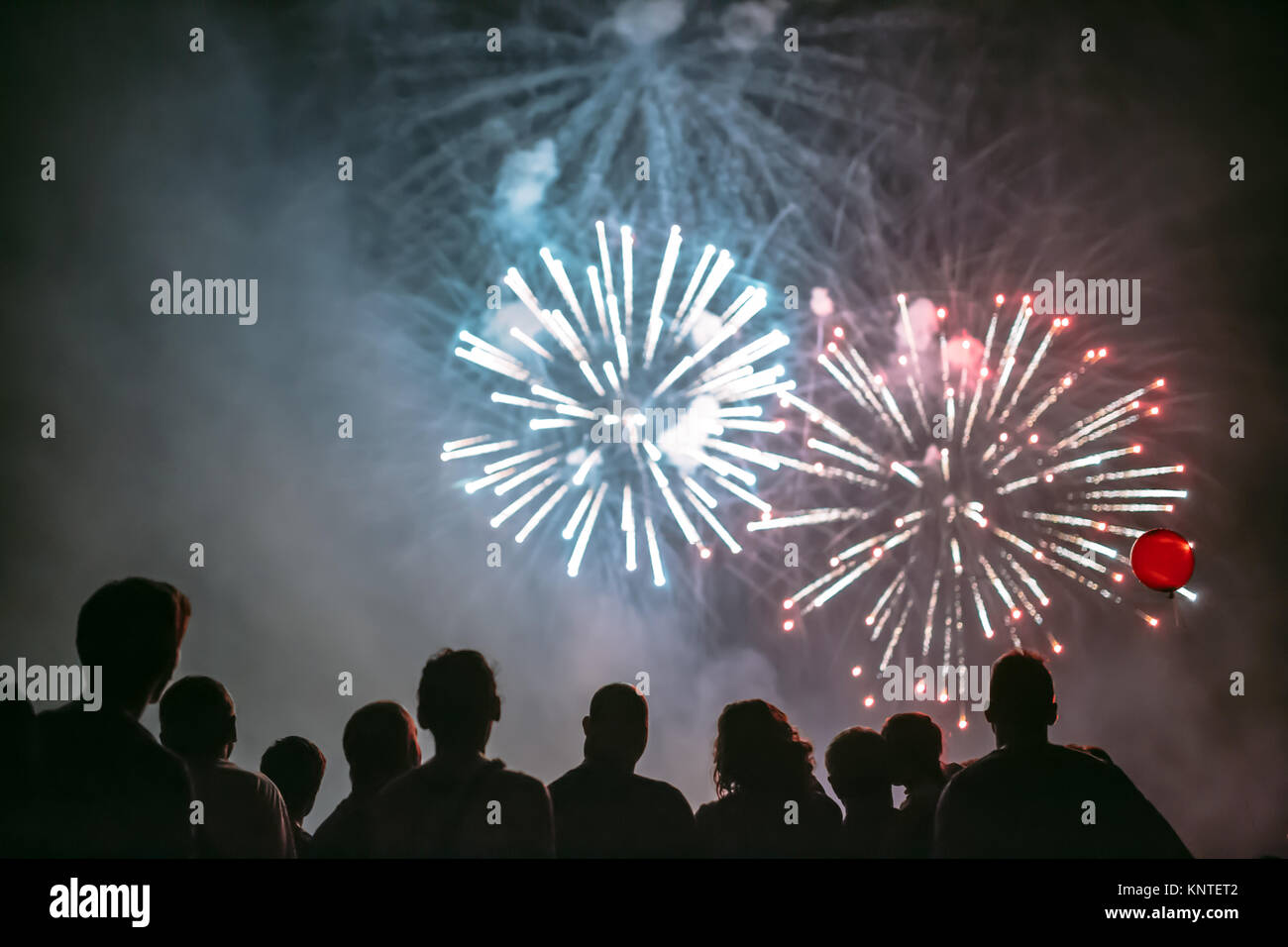 Crowd watching fireworks Stock Photo - Alamy