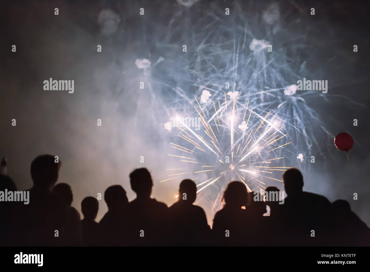 Crowd watching fireworks Stock Photo - Alamy
