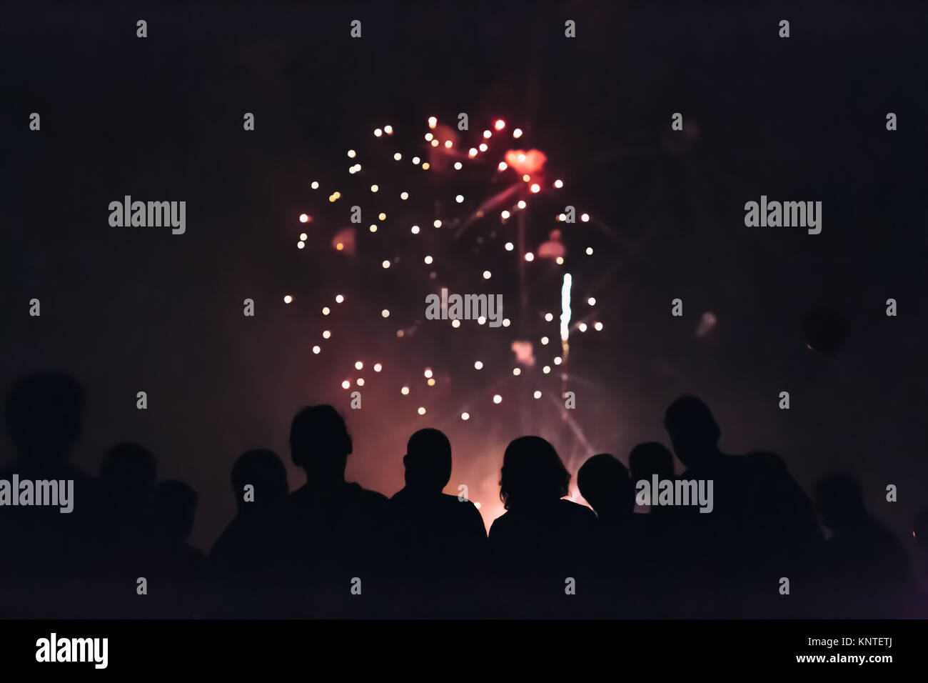 Crowd watching fireworks Stock Photo - Alamy